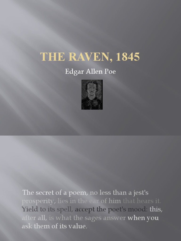 THE RAVEN, 1845: Edgar Allen Poe | PDF | The Raven | Linguistics