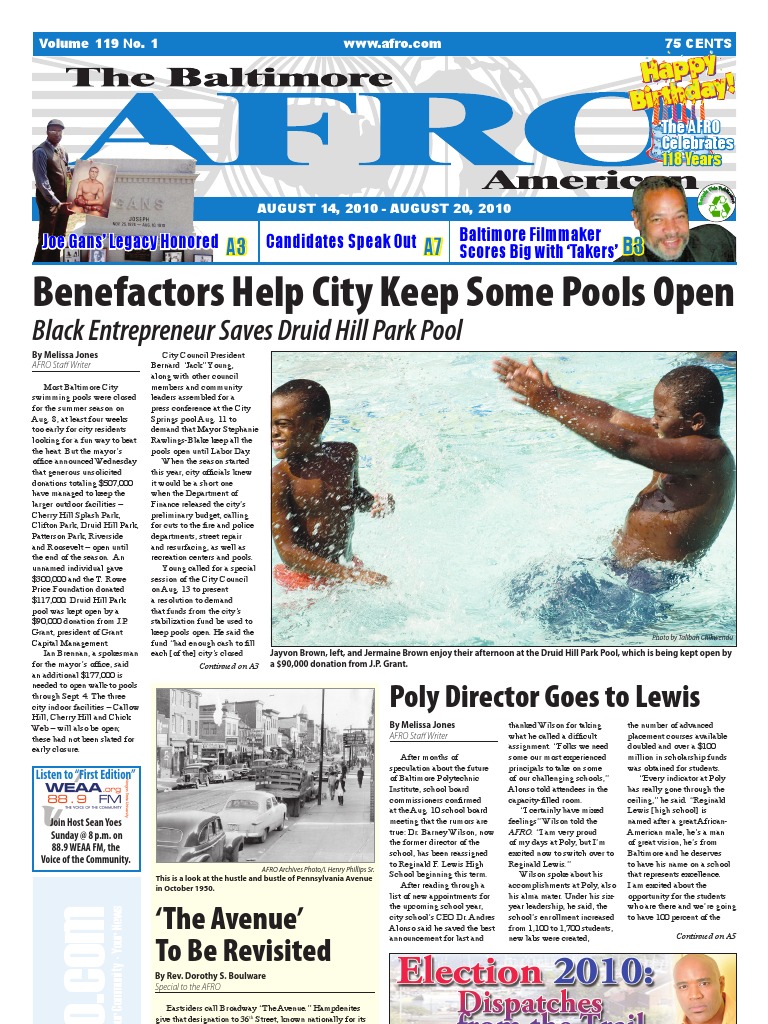 Baltimore Afro-American Newspaper, August 14, 2010 | Download Free PDF ...