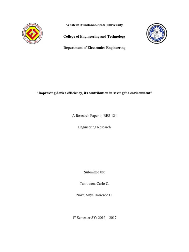 Western Mindanao State University: A Research Paper in BES 124 | PDF