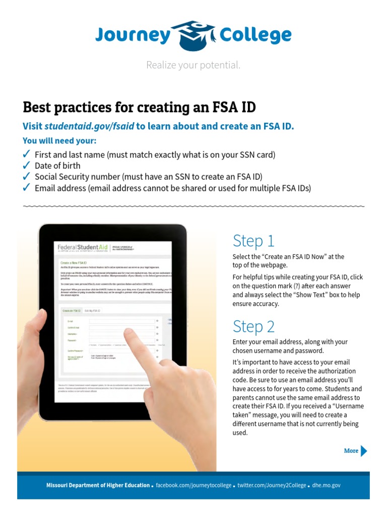 Best Practices For Creating An FSA ID: Step 1 | PDF | Social Security ...