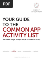 Common App Activities List Template | PDF