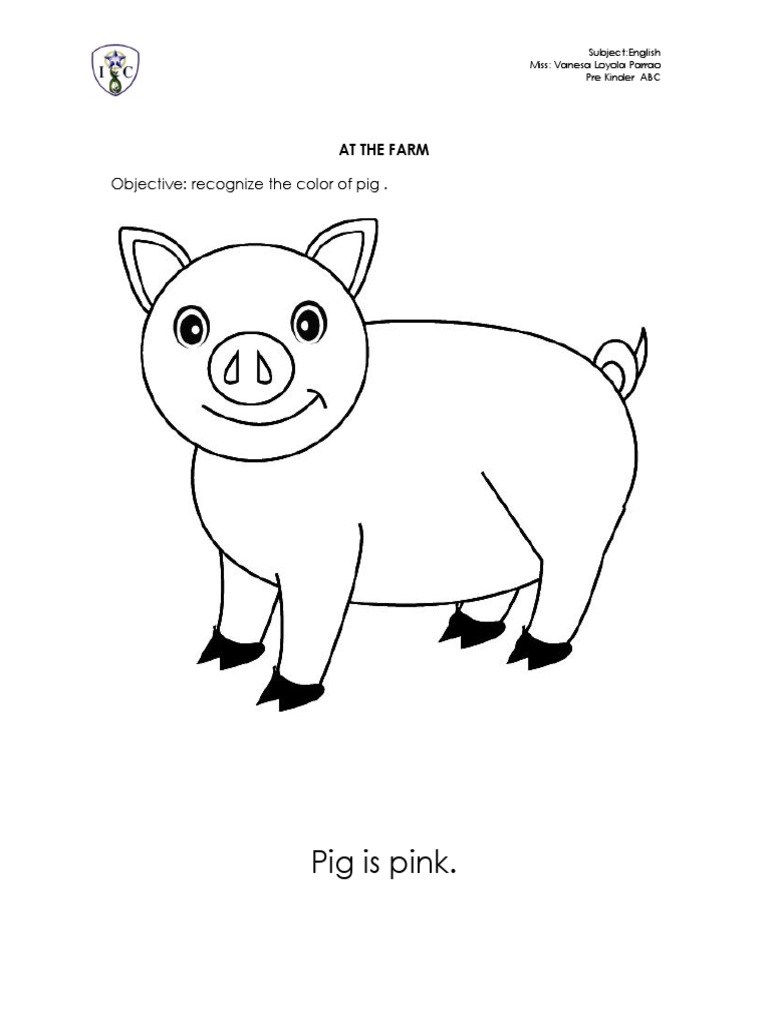 Pig Is Pink.: Objective: Recognize The Color of Pig | PDF