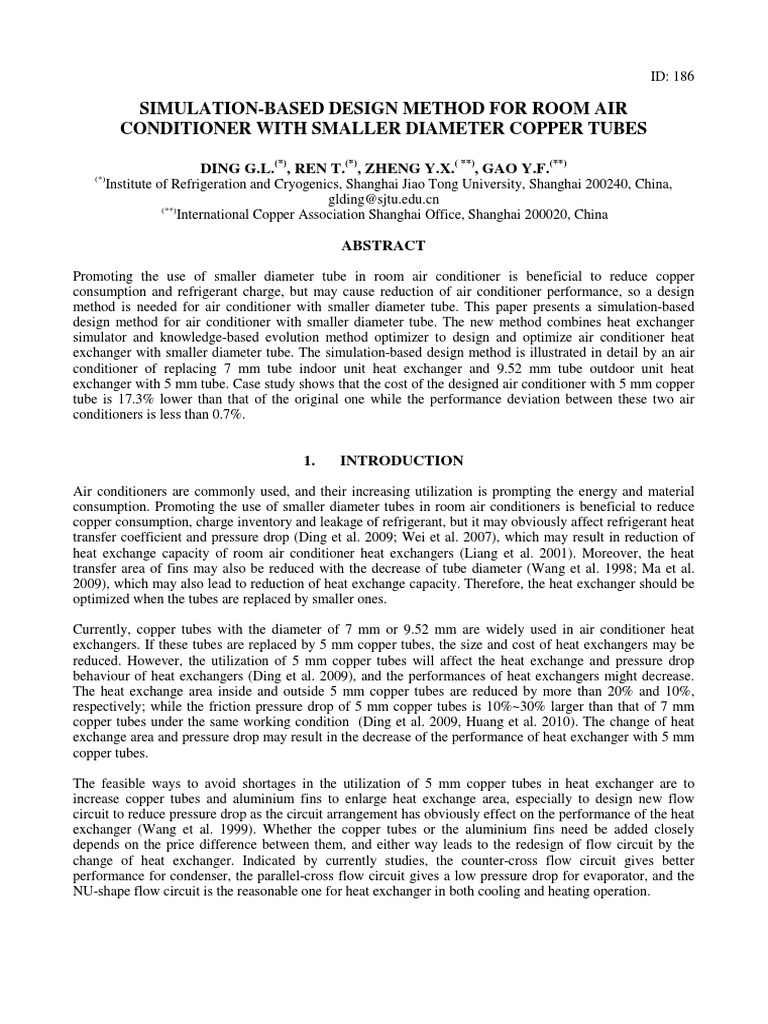 Simulation-Based Design Method For Room Air Conditioner With Smaller ...