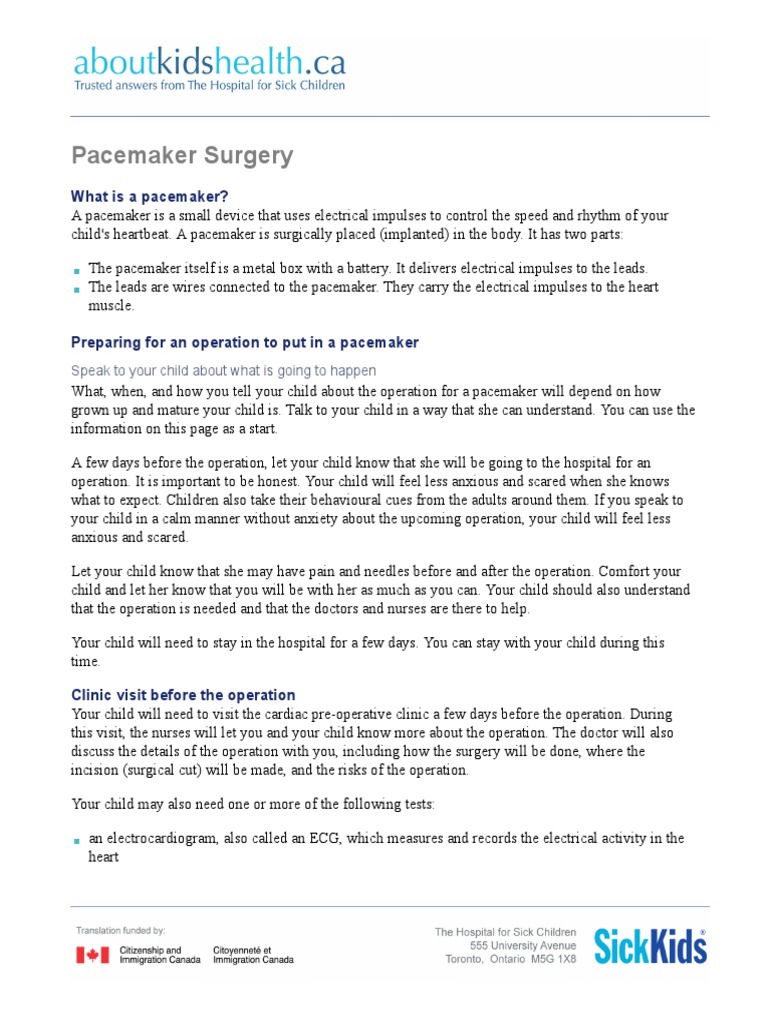 Pacemaker Surgery English | PDF | Artificial Cardiac Pacemaker | Surgery
