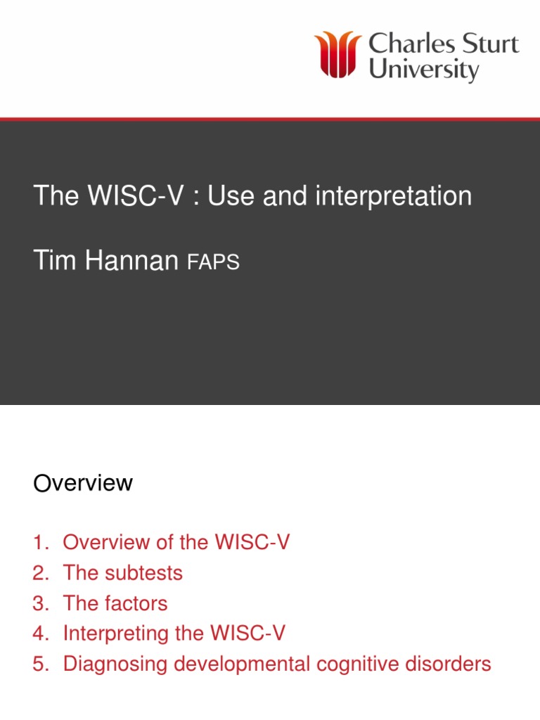 WISC-V (Tim Hannan) PDF | PDF | Wechsler Adult Intelligence Scale ...