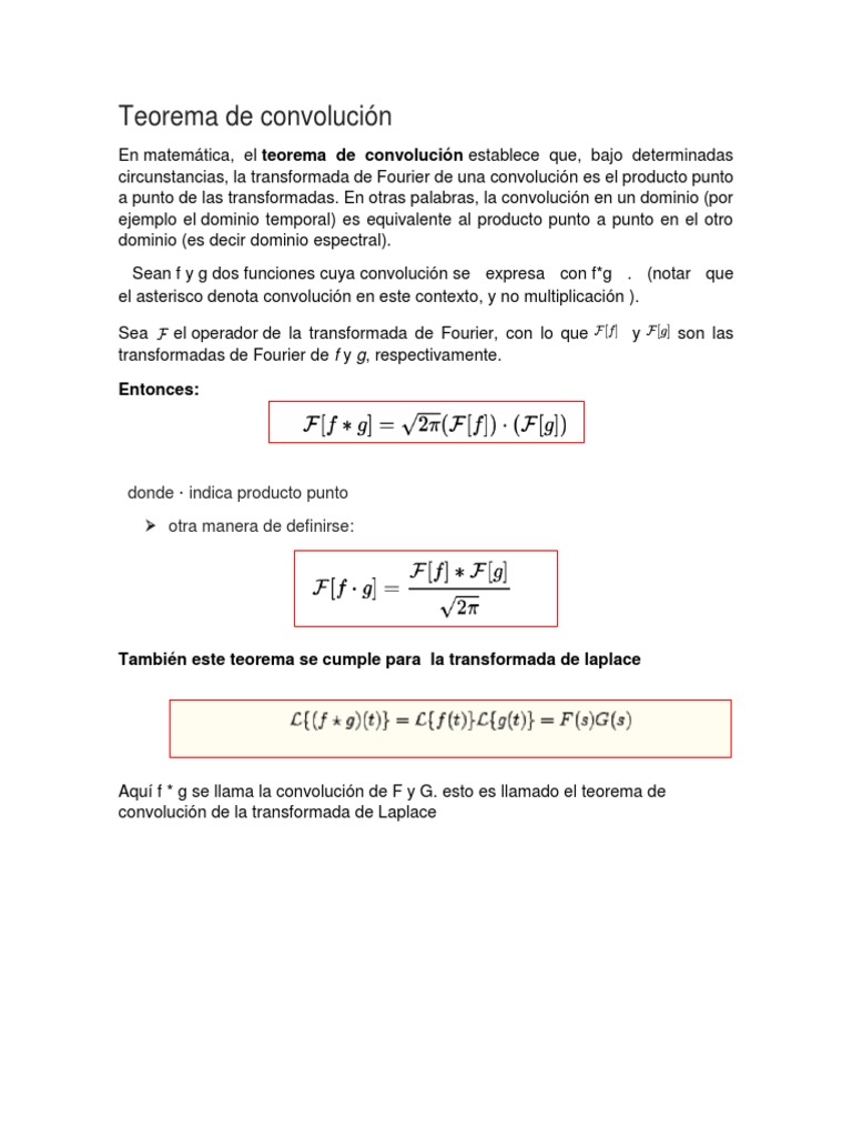 Teorema de Convolución | PDF | Circunvolución | Linealidad