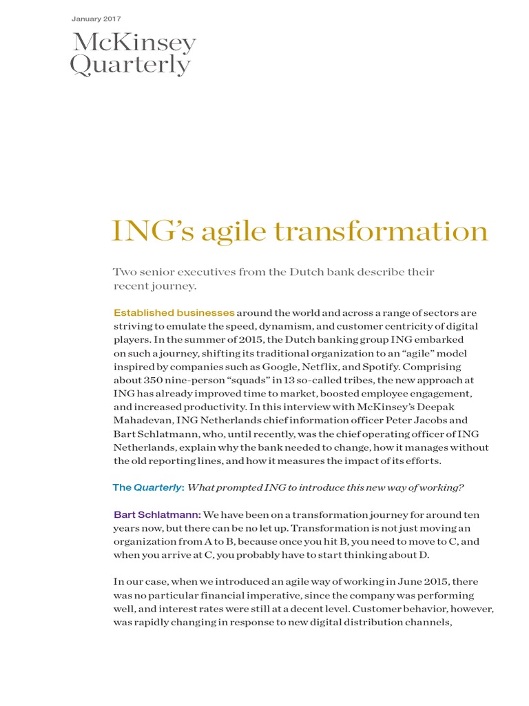 INGs Agile Transformation | PDF | Ing Group | Leadership