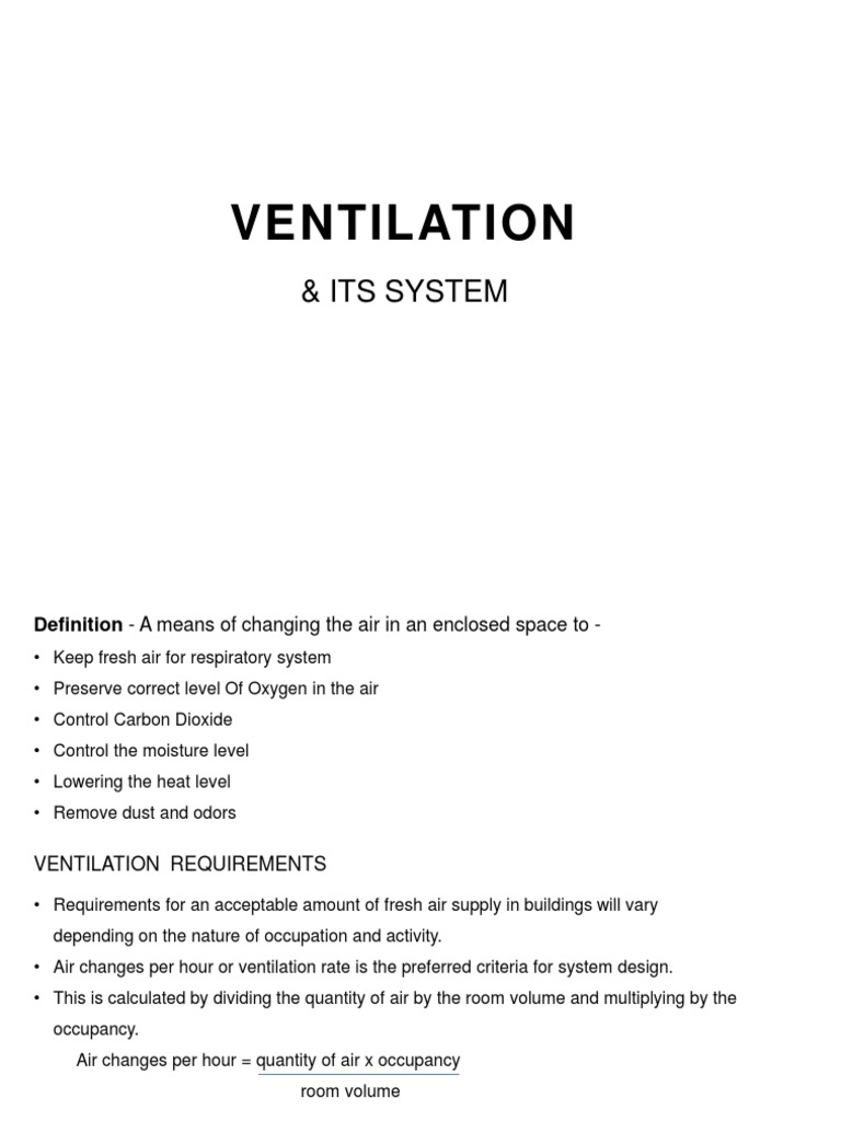 Ventilation: & Its System | PDF | Ventilation (Architecture) | Hvac