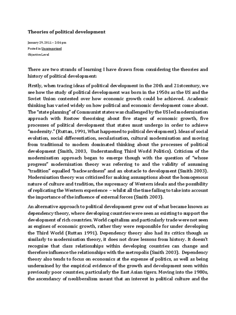 Theories of Political Development Explained | PDF | Modernization ...