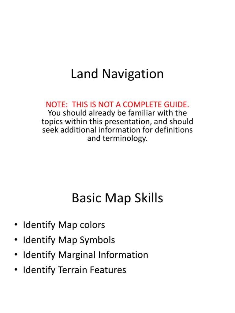 Army Land Navigation Basics | PDF | Elevation | Contour Line