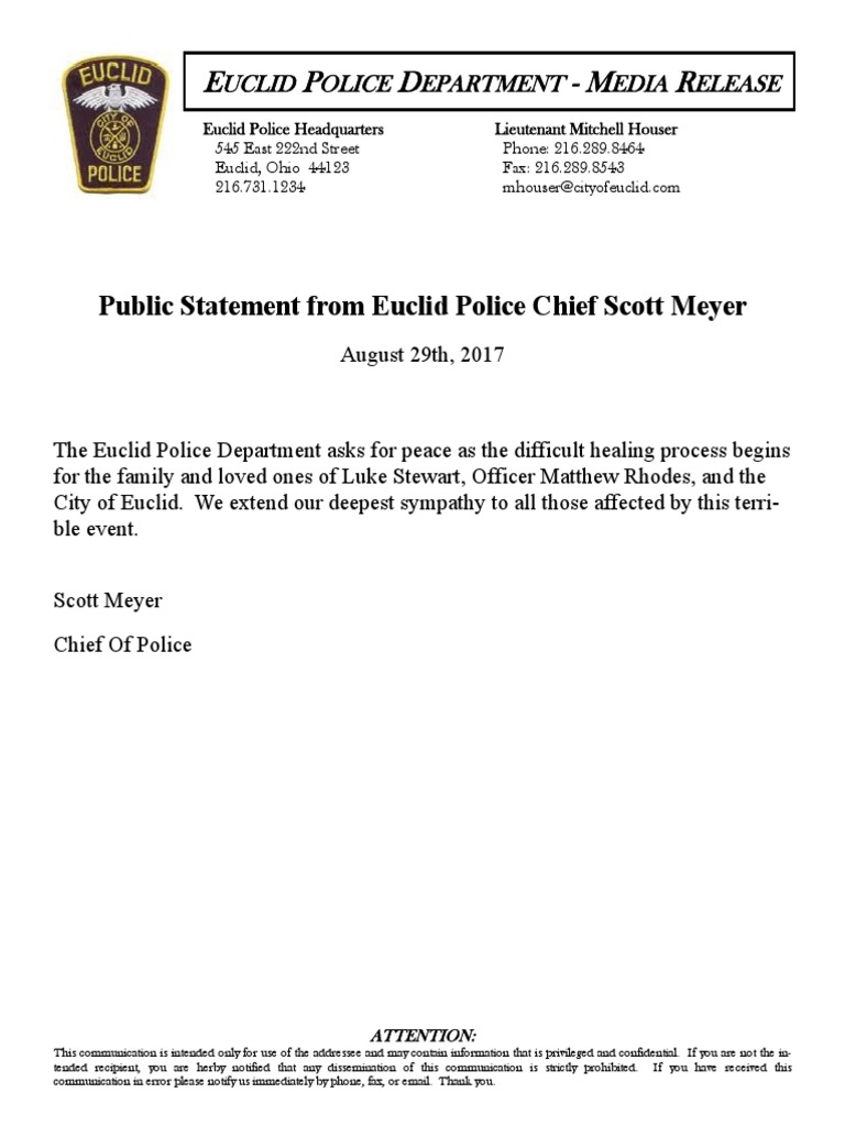 Euclid Police Statement | PDF