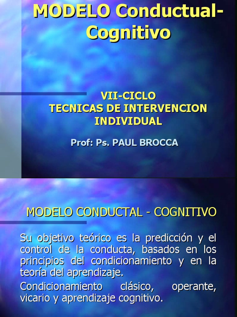 Técnicas de Intervención Conductual-Cognitiva | PDF | Terapia cognitiva ...