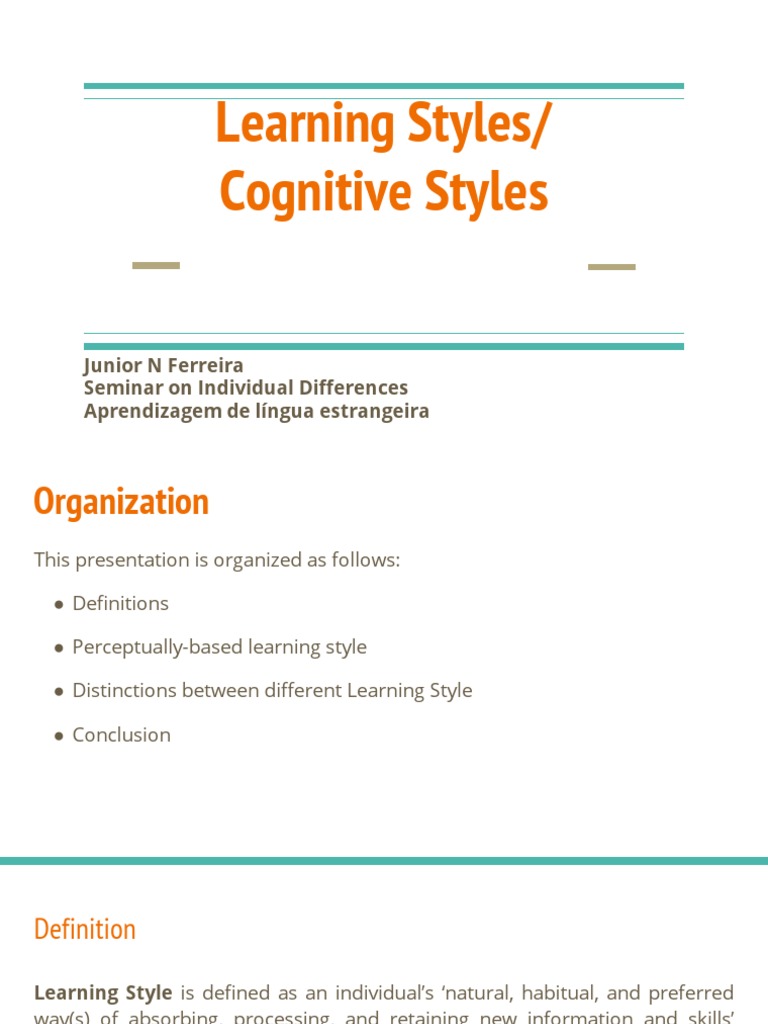 Learning & Cognitive Styles in L2 Acquisition | PDF | Learning Styles ...