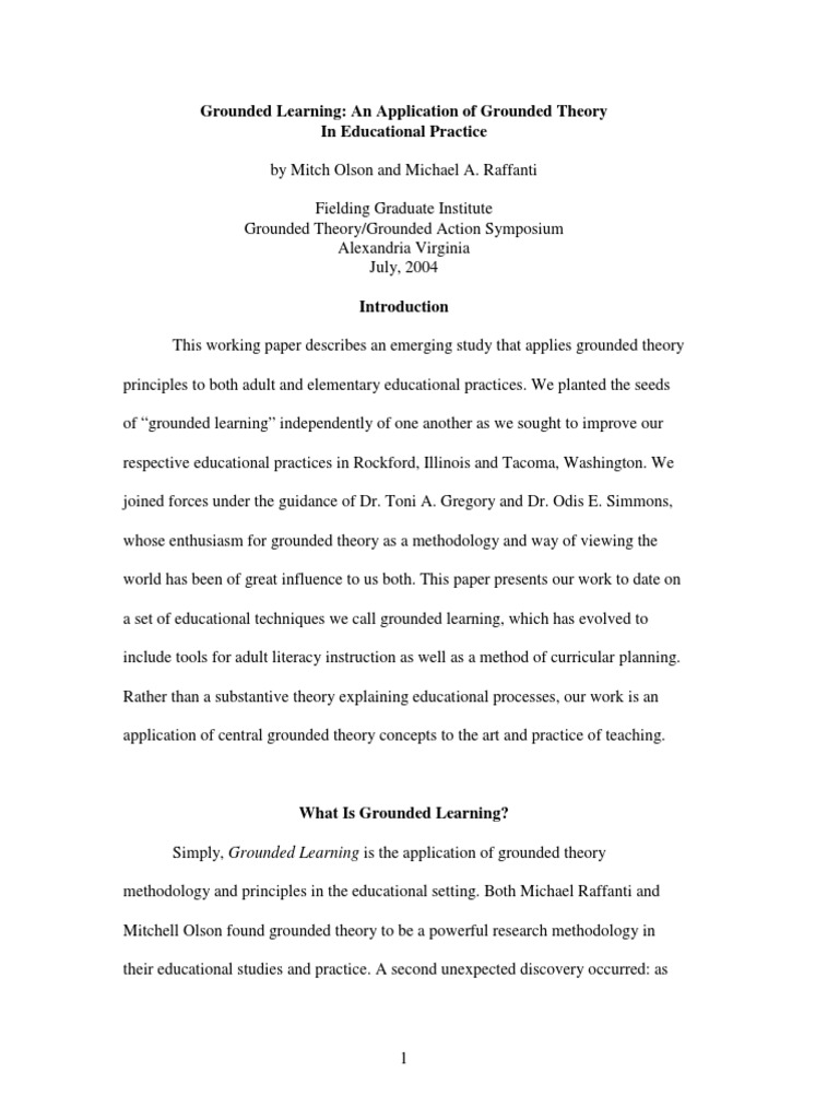 Grounded Theory | PDF | Reflective Practice | Behavior Modification