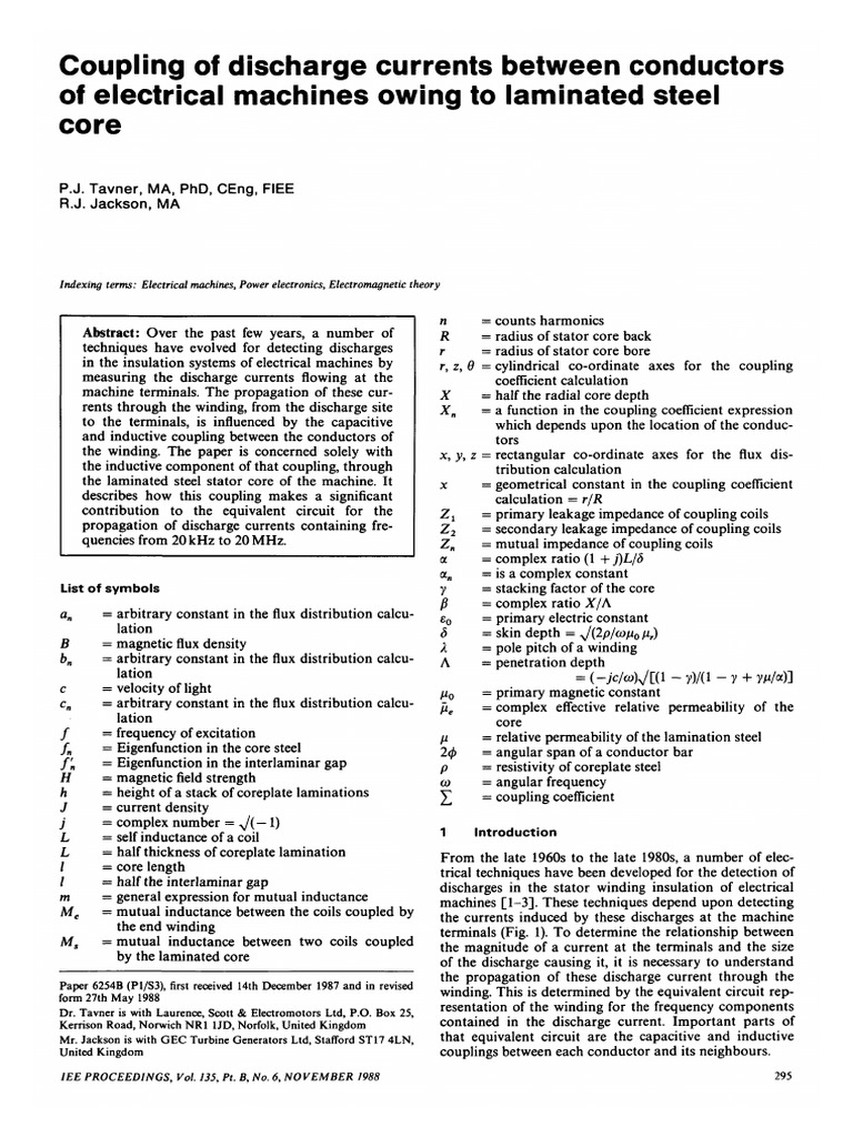 Coupling of Discharge Currents Between Conductors of Electrical ...
