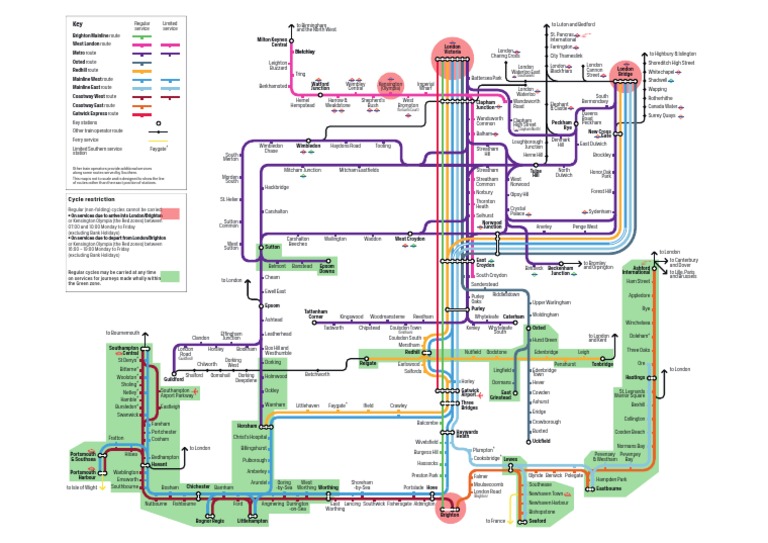 Southern Rail Network Map | PDF | Public Transport | Rail Transport