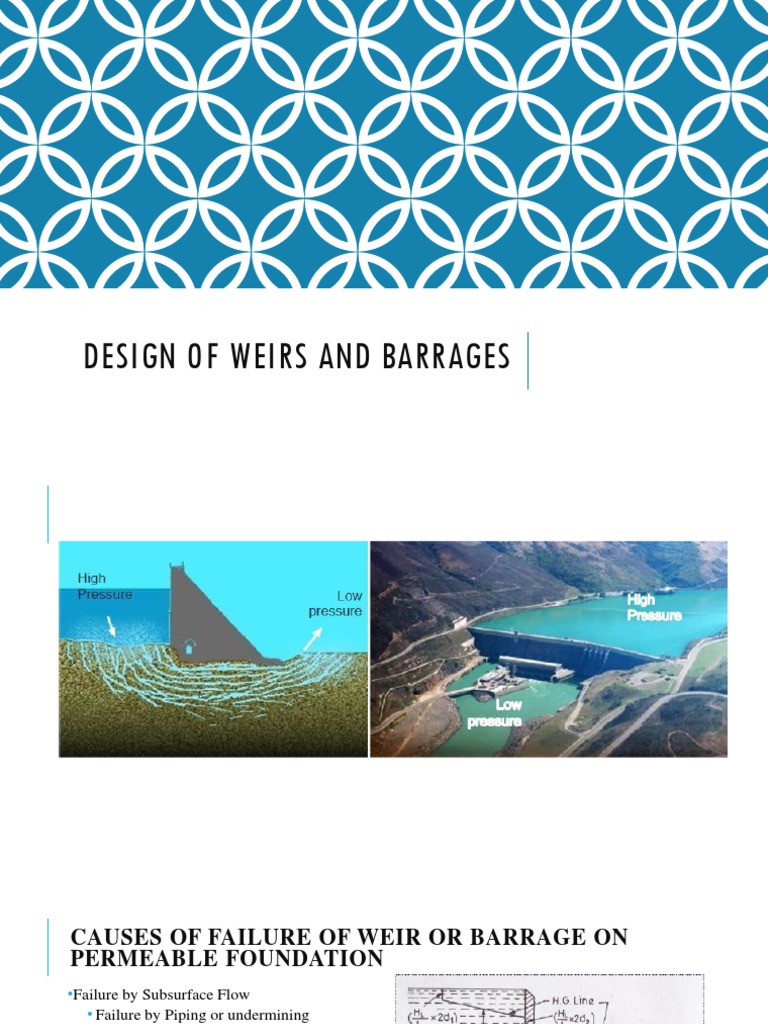 Design of Weirs and Barrages | PDF | Soil Mechanics | Civil Engineering