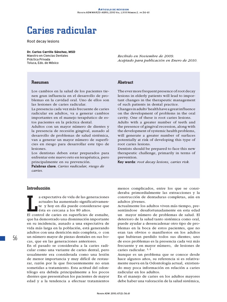 Caries Radicular PDF | PDF | Adultos | Odontología
