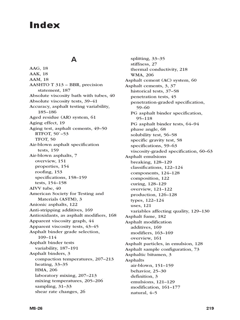 MS26 Index Web PDF | PDF | Asphalt | Emulsion