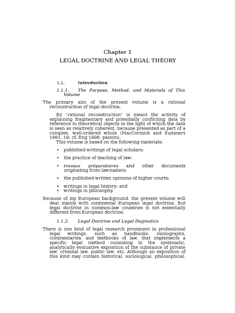 legal-doctrine-and-legal-theory-1-1-1-the-purpose-method-and