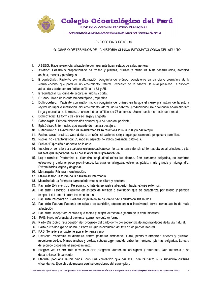 Glosario de Términos Clínicos | PDF | Parto | Especialidades Medicas