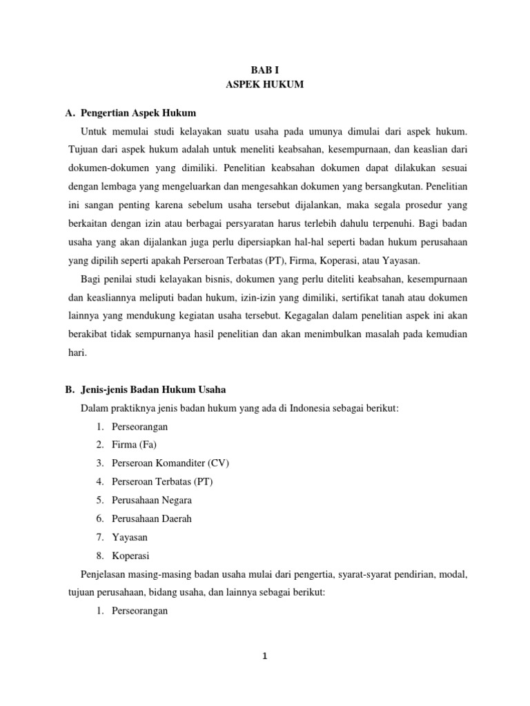 Resume Studi Kelayakan Bisnis | PDF | Hukum