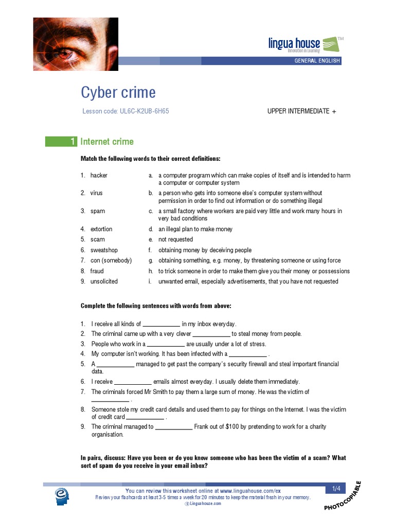 Cyber Crime: Lingua House Lingua House | PDF | Cybercrime | Spamming