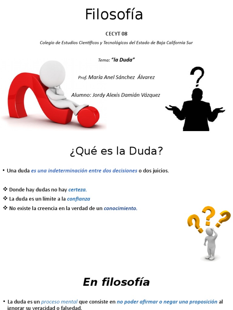 La DUDA en La Filosofia | PDF | Escepticismo | René Descartes