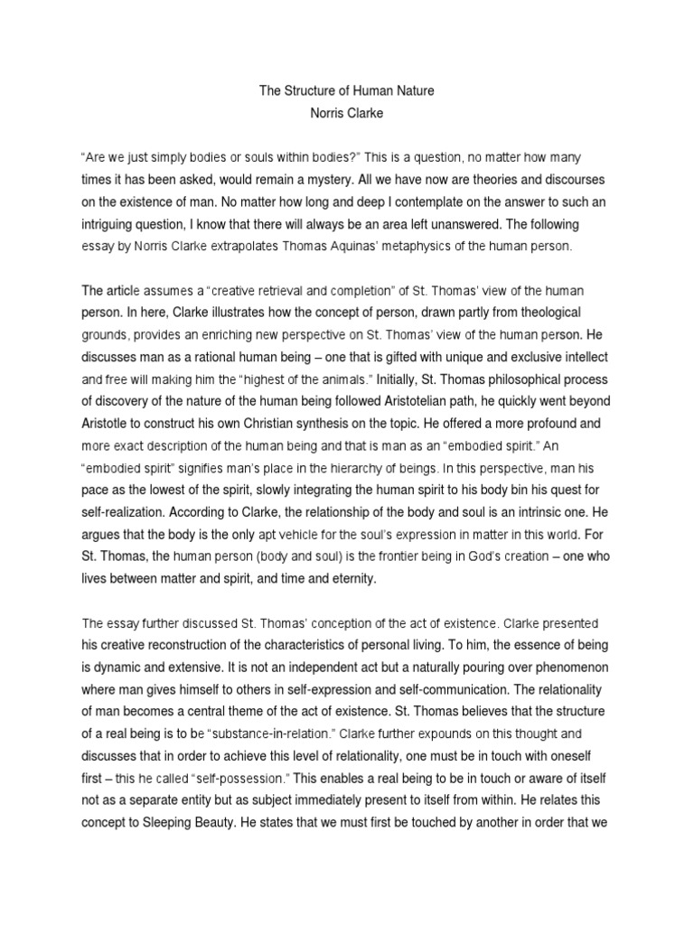 Exploring Human Nature and Existence | PDF | Thomas Aquinas | Nous