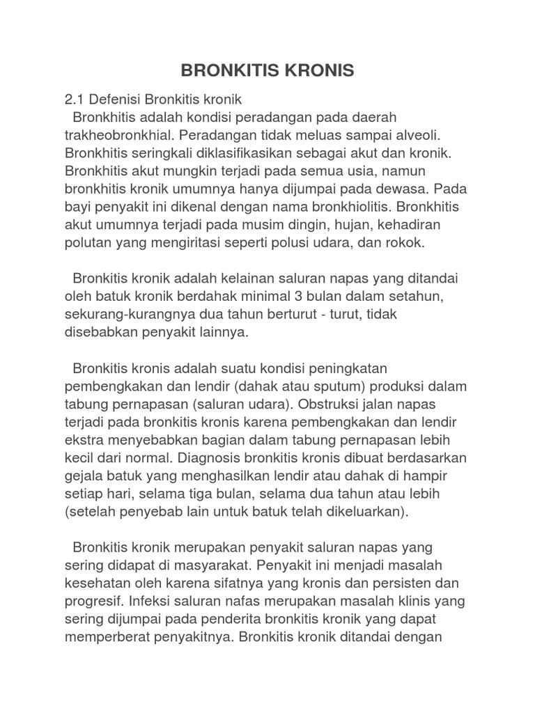 Bronkitis Kronis | PDF