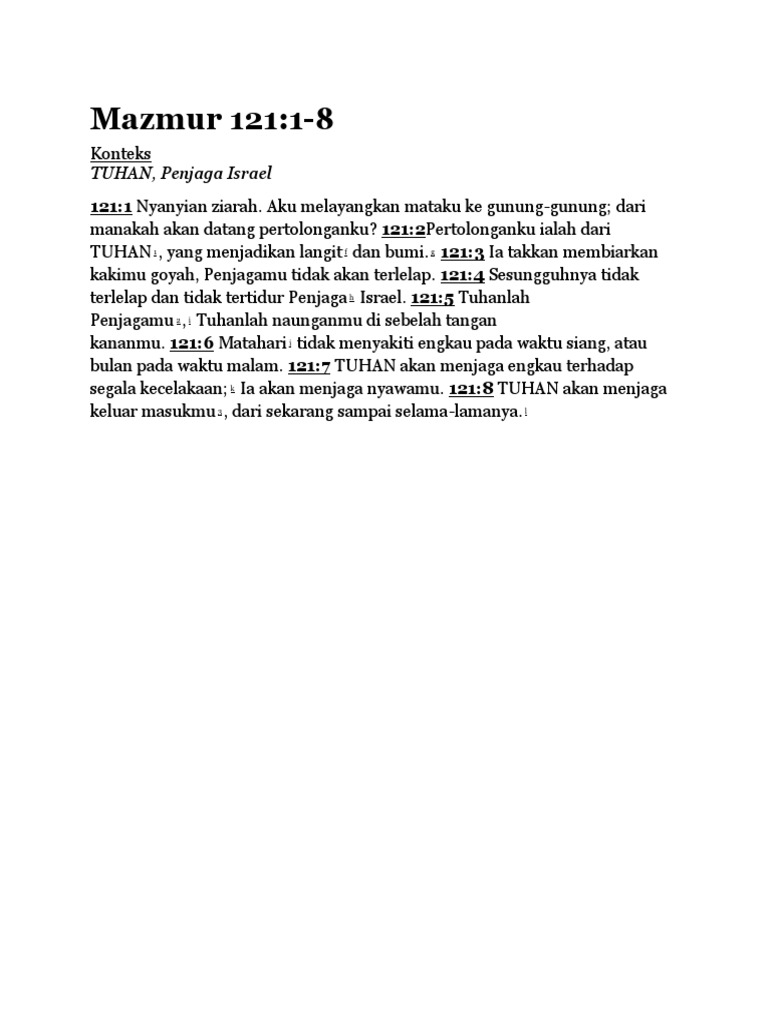 Mazmur 121:1-8 | PDF