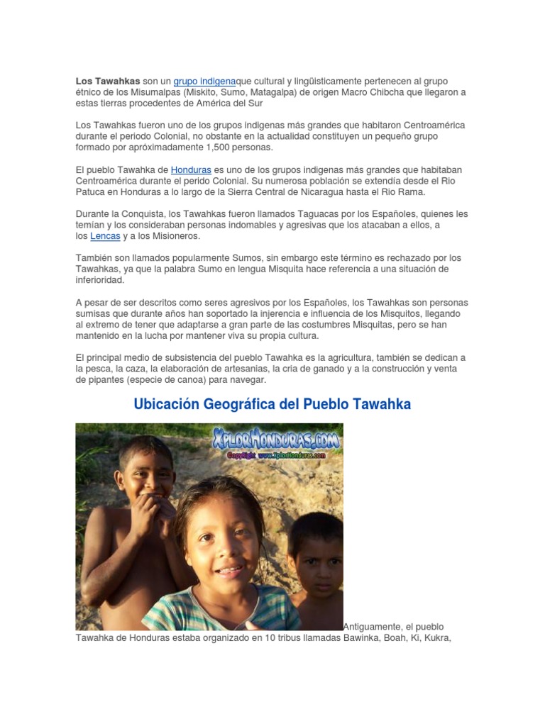 Los Tawahkas | PDF | Honduras | Cultura (general)