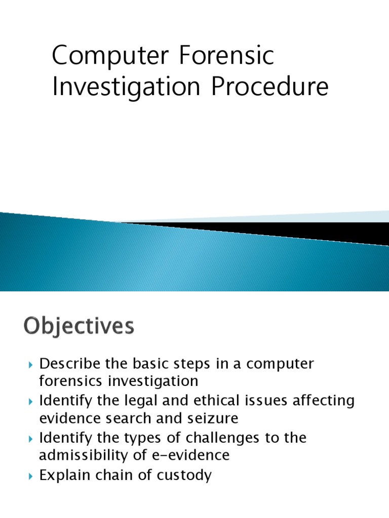 CH2 Computer Forensic Investigation Procedure | PDF | Computer ...