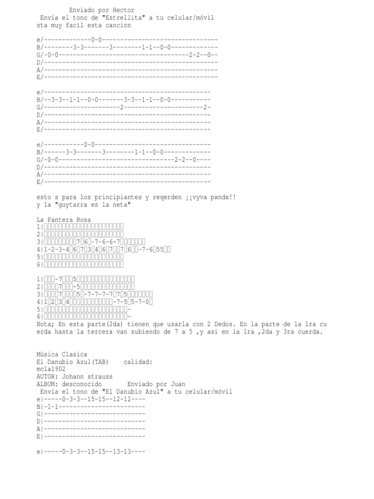 Canciones Infantiles para Guitarra | PDF | Notación | Composiciones ...