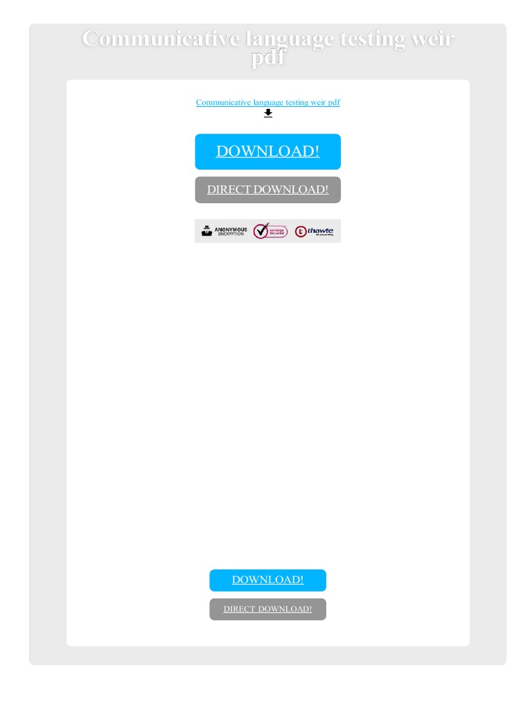 Communicative Language Testing Weir PDF | PDF | Linguistics | Communication