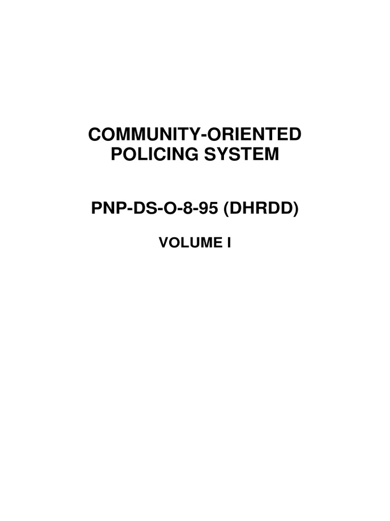 COPS Manual | PDF | Community Policing | Police Officer
