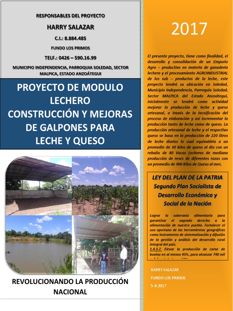 Proyecto Modulo Lechero Harry Salazar | PDF | Agricultura | Leche