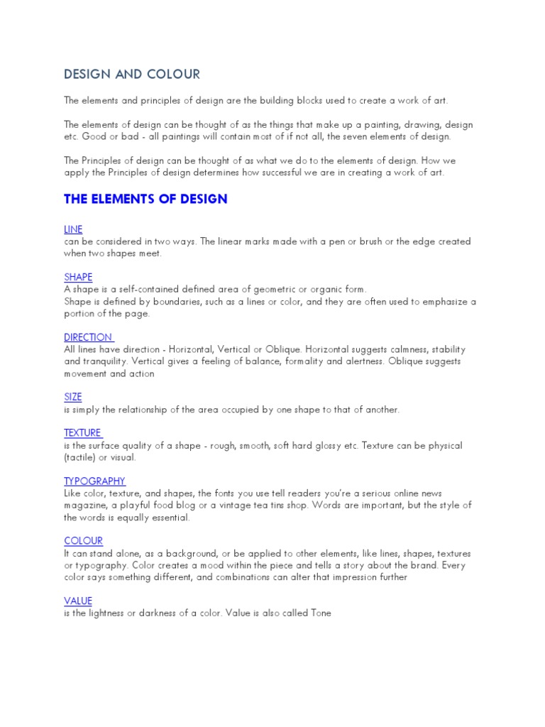 Design and Colour (Review) | PDF | Composition (Visual Arts) | Shape
