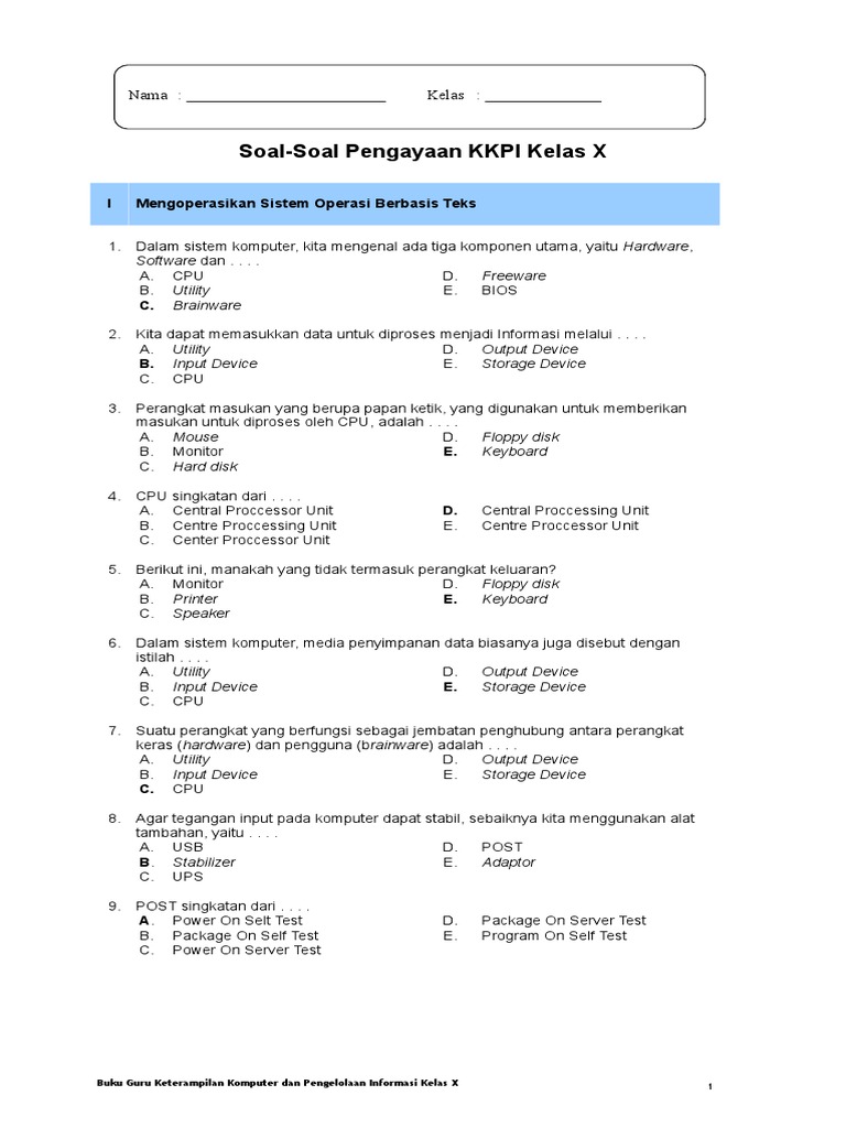 Pengayaan KKPI SMK Kelas X | PDF