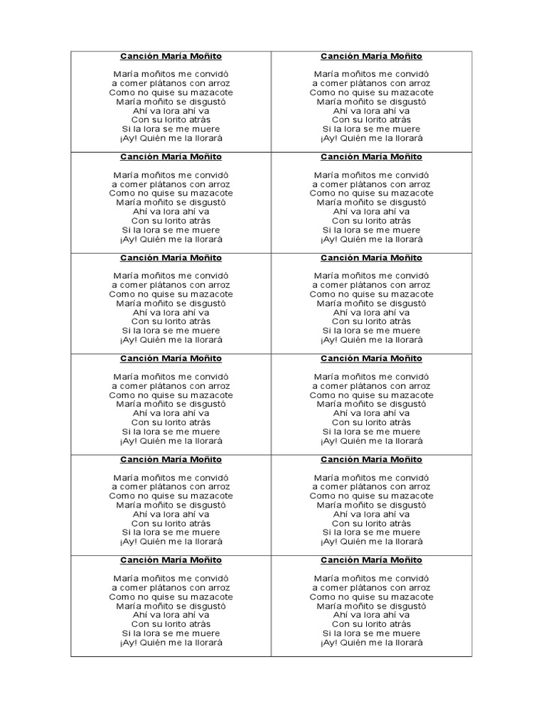 Canción María Moñito | PDF