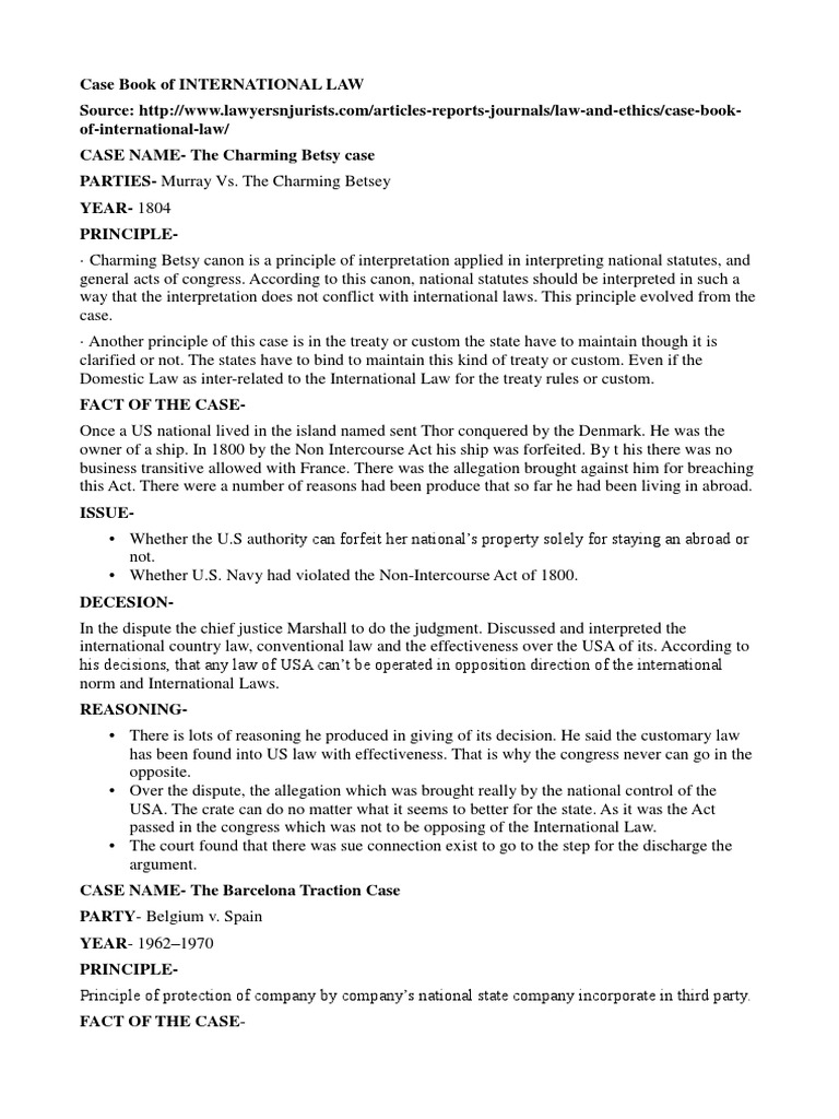 Case Book of International Law | PDF | Jurisdiction | Judiciaries