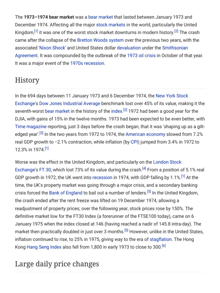 1973-74 Stock Market Crash - Wikipedia PDF | PDF | Economic Events ...