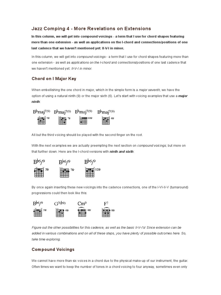 Jazz Comping PDF | PDF | Chord (Music) | Musical Techniques