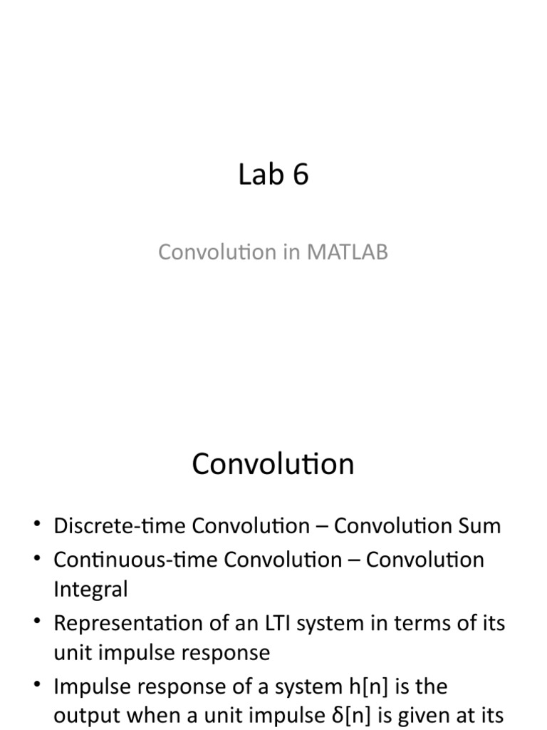 Lab 6 | PDF | Convolution | Applied Mathematics