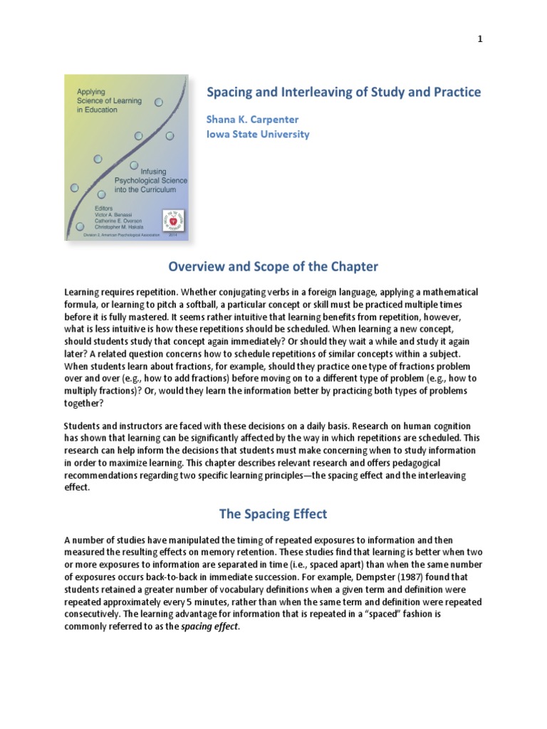 Carpenter 2014 Science of Learning | PDF | Learning | Test (Assessment)
