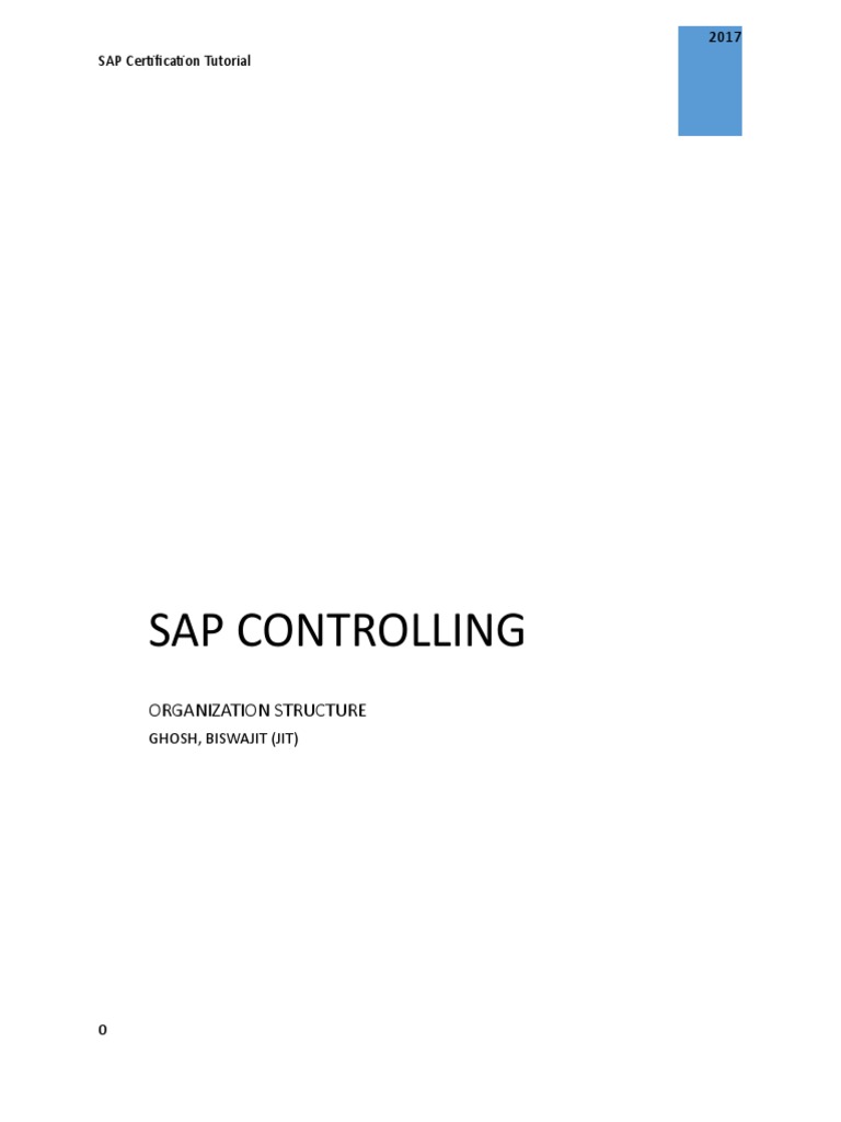 SAP CO Organizational Structure | PDF | System | Profit (Accounting)