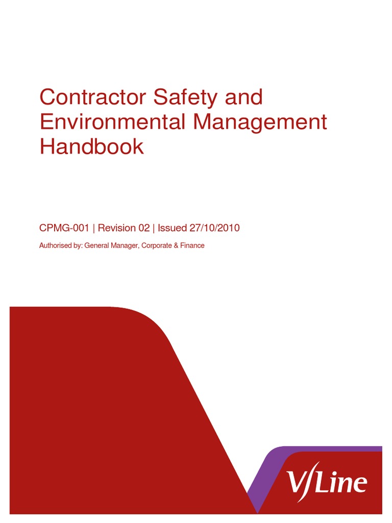Contractor Safety Handbook | PDF | Occupational Safety And Health | Safety