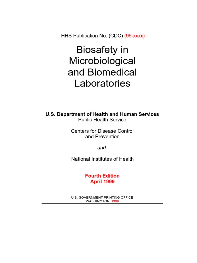 Biosafety in Microbiological and Biomedical Laboratory, 4th Edition (U ...