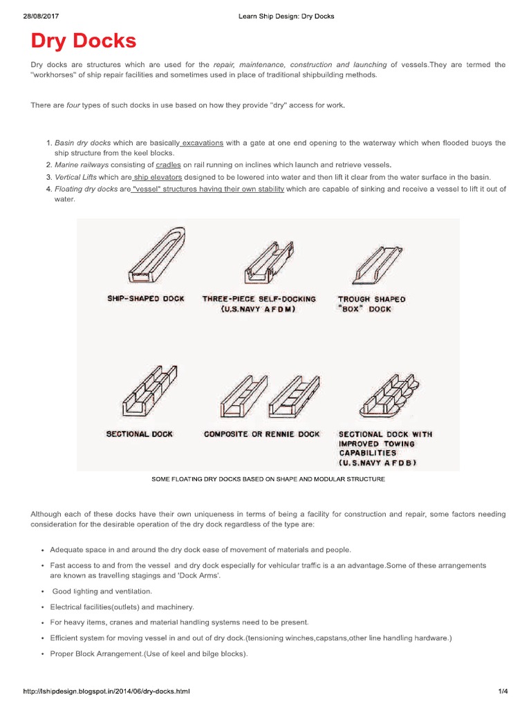 Dry Dock and Wet Dock Overview | PDF | Hydraulic Engineering ...
