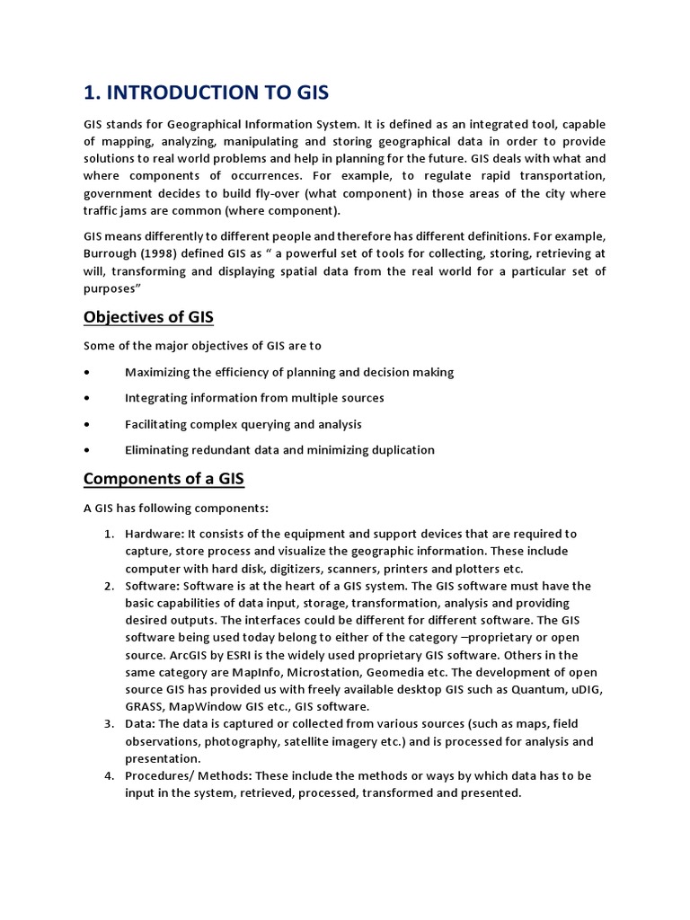 GIS Notes 1 | Esri | Geographic Information System